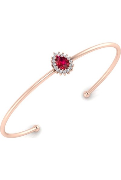 Silvanit 0,96 Karat Pırlantalı Yakut Bıleklik