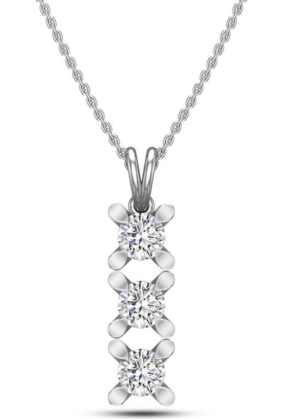 Silvanit 0,15 Karat Pırlanta Tria Kolye