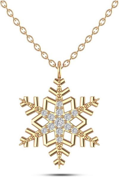 Silvanit Pırlanta Kar Tanesi Kolye