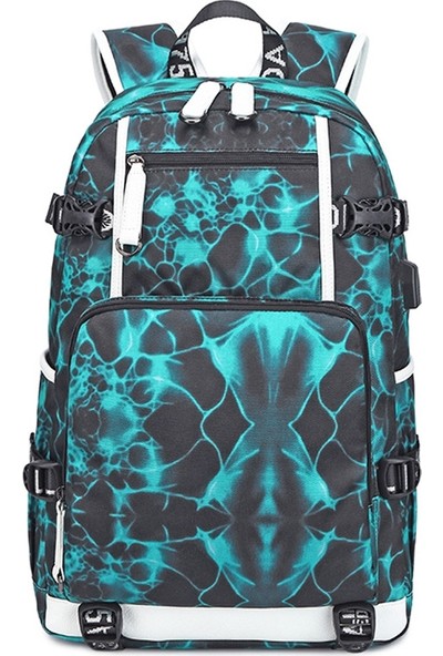 Sunsky Büyük Kapasiteli Sırt Çantası Geometrik Mavi (Yurt Dışından)