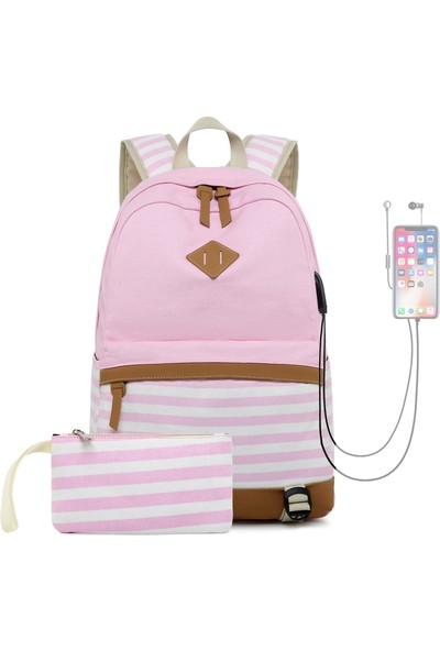 Sunsky 2 Parça USB Kablolu Çanta Pembe (Yurt Dışından)