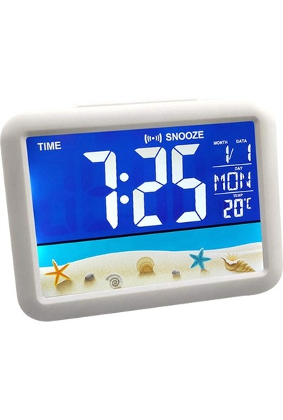ZSZH Renkli Ekran Çocuk Elektronik Çalar Saat LCD Başucu Çalar Saat-Beyaz Kabuk Sahil (Yurt Dışından) ZSZH Renkli Ekran Çocuk Elektronik Çalar Saat LCD Başucu Çalar Saat-Beyaz Kabuk Sahil (Yurt Dışından)
