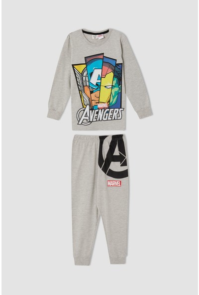 DeFacto Erkek Çocuk Avengers  Lisanslı Uzun Kollu Pijama Takım W3750A621Au