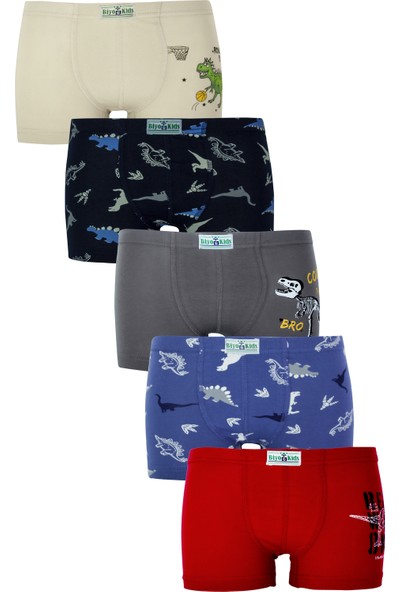 Biyokids Erkek Çocuk Boxer 5'li Paket Karışık Renk Baskılı Boxer BYO2593 Biyokids Erkek Çocuk Boxer 5'li Paket Karışık Renk Baskılı Boxer BYO2593