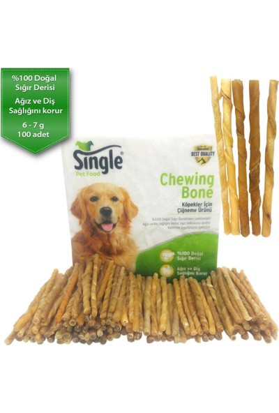 Single Kemik Burgu Çubuk Naturel 12 cm 6 gr 100 Lü
