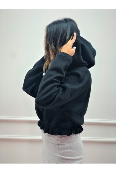 Rosado Kapüşonlu Beli Lastikli Crop Sweat