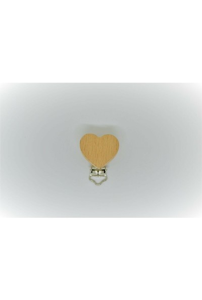 DM Hobi Kalp Ahşap Emzik Klipsi DM Hobi Kalp Ahşap Emzik Klipsi