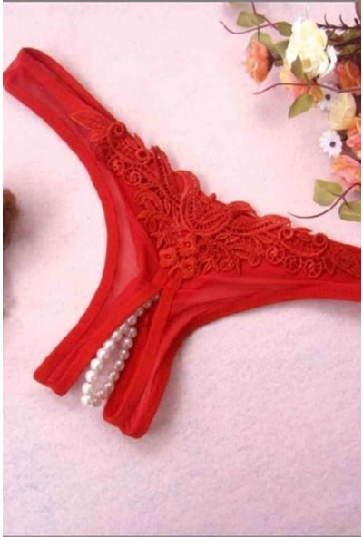 Ifondi Özel Bölgesi Açık Incili Fantazi Külot Kırmızı