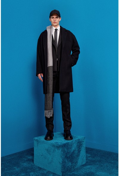 Twn Oversize Siyah Gabardin Palto Twn Oversize Siyah Gabardin Palto
