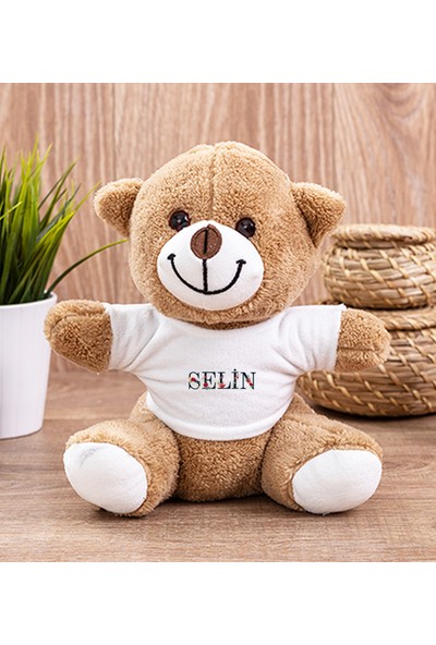 Hediye Dükkanı Kişiye Özel Çiçek Harf Tasarım Isim Yazılı Peluş Ayıcık