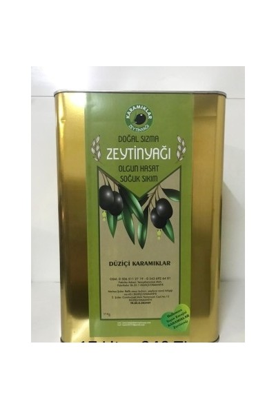 Karamıklar Zeytinyağı Olgun Hasat Sızma Zeytinyağı- 18 lt Karamıklar Zeytinyağı Olgun Hasat Sızma Zeytinyağı- 18 lt