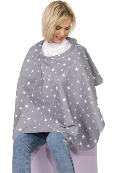 Dekorix Emzirme Örtüsü Boyun Kısmı Ayarlanabilir Telli Emzirme Önlüğü 120 x 80 cm Büyük Boy Gri