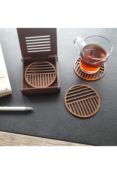 Ahi Hayal Atölyesi Bardak Altlığı Modern Kutusunda 6 Lı Set