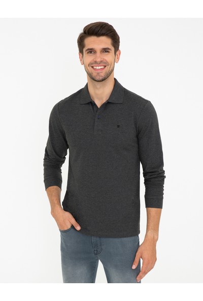 Pierre Cardin Antrasit Slim Fit Sweatshirt 50247253-VR081 Pierre Cardin Antrasit Slim Fit Sweatshirt 50247253-VR081