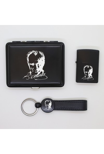 Ada Lazer Kişiye Özel Atatürk Metal Tabaka, Zippo Çakmak ve Anahtarlık Seti - 2