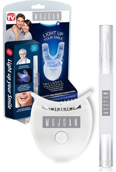 Mujgan Mavi Işık Teknolojisi ile Diş Beyazlatma Kiti & Beyazlatıcı Diş Kalemi Seti