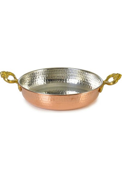 Çift Kulplu Bakır Sahan Tava 24 cm