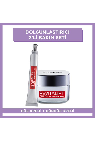 Loreal Paris L'oréal Paris Revitalift Filler Yoğun Dolgunlaştırıcı Yaşlanma Karşıtı Gündüz Kremi 50ML + Göz Kremi 15ML
