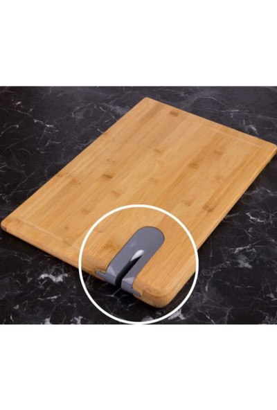 Naturalove Bambu Bıçak Bileyicili Kesme Tahtası 45 x 30,5 x 1.9 cm