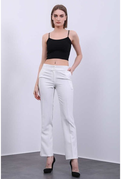 Modasem Modasemin Tam Kalıp Düz Paça Kumaş Pantolon