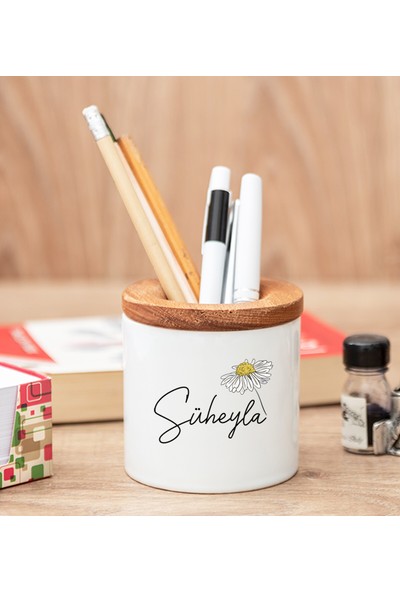 Hediye Dükkanı Kişiye Özel Papatya Tasarımlı Isimli Kalemlik Hediye Dükkanı Kişiye Özel Papatya Tasarımlı Isimli Kalemlik