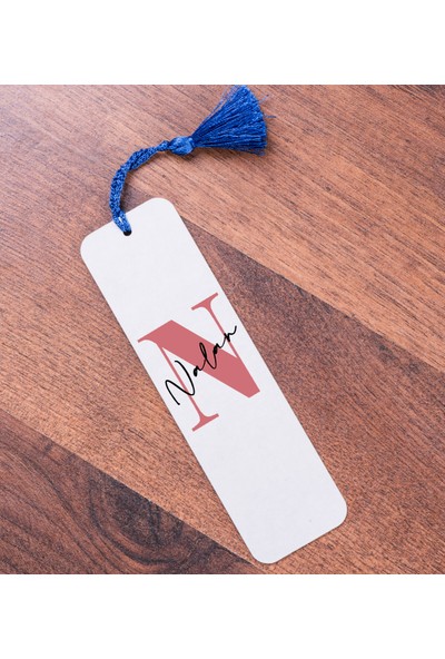 Hediye Dükkanı Kişiye Özel Baş Harfli Üzeri Isim Yazılı Kitap Ayracı