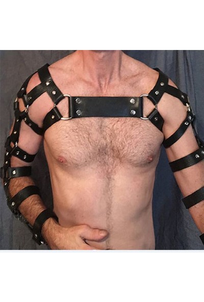 Erkek Fantazi Giyim Deri Kol ve Göğüs Harness - Apftm5 Erkek Fantazi Giyim Deri Kol ve Göğüs Harness - Apftm5