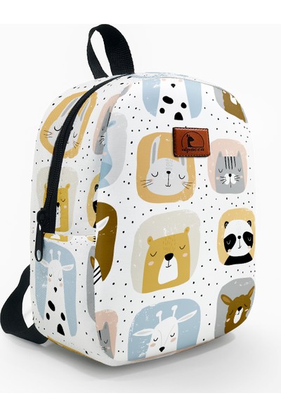 Alpacca Hayvan Portreleri Çocuk ve Bebek Sırt Çantası Alpacca Hayvan Portreleri Çocuk ve Bebek Sırt Çantası