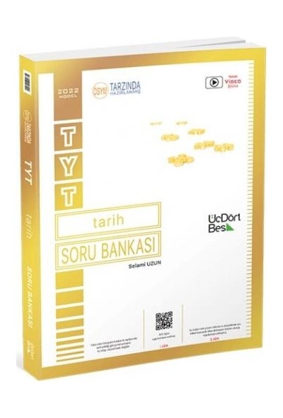 Üçdörtbeş Yayınları 2022 TYT Tarih Soru Bankası Üçdörtbeş Yayınları 2022 TYT Tarih Soru Bankası