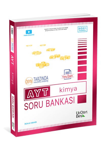 Üçdörtbeş Yayınları 2021 AYT Kimya Soru Bankası