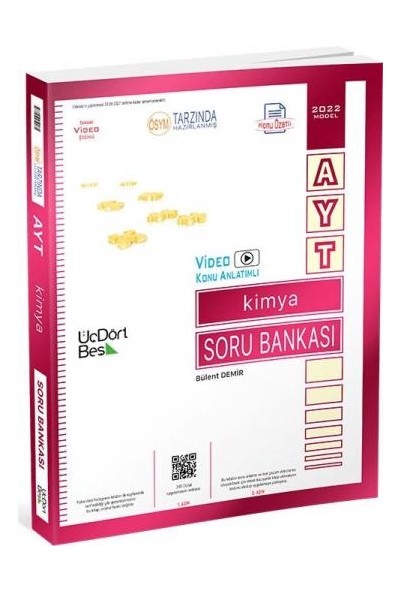 Üçdörtbeş Yayınları 2022 AYT Kimya Soru Bankası Üçdörtbeş Yayınları 2022 AYT Kimya Soru Bankası