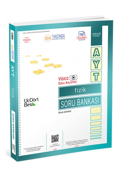 Üçdörtbeş Yayınları 2022 AYT Fizik Soru Bankası
