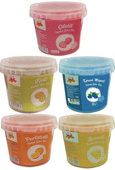 Potporiks Hazır 5 Renk Pamuk Şeker Tozu 2.5 kg - 5 x 500 gr