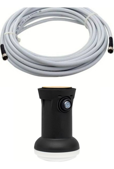 Usin 20 Metre Uydu Kablosu + Tekli Çıkış Çanak Uydu Lnb + F Konnektör (1 Li 4K Full Hd 3D Single Lnb)