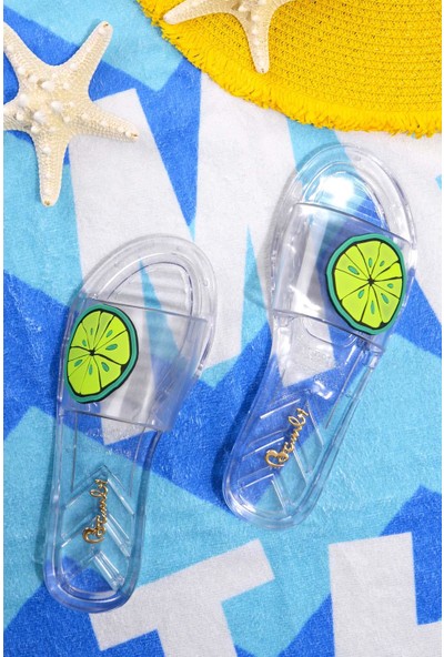 Limon Aksesuarlı Jel Kadın Terlik