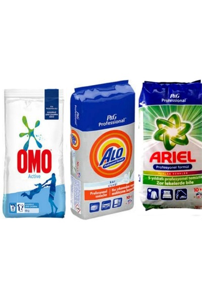 Ariel 10 kg + Alo 10 kg + Omo 10 kg Renkliler Toz Deterjan 3'lü Ariel 10 kg + Alo 10 kg + Omo 10 kg Renkliler Toz Deterjan 3'lü