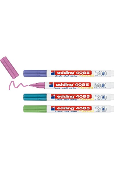 Edding 4085 Sıvı Tebeşir Kalemi 4'lü Blister Metalik