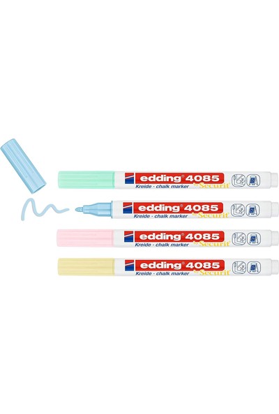Edding 4085 Sıvı Tebeşir Kalemi 4'lü Blister Pastel