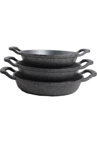 Rossel Essenso Granit Döküm Sahan Seti 18-20-22CM Rossel Essenso Granit Döküm Sahan Seti 18-20-22CM