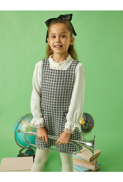 Koton Kids Dik Yaka Firfirli Volanli Bluz