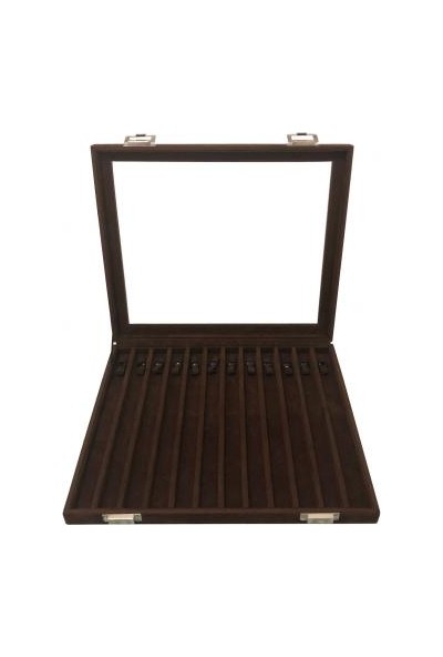 kutuveaksesuar Tesbih Kutusu 12'li Kadife Kaplama Camlı kutuveaksesuar Tesbih Kutusu 12'li Kadife Kaplama Camlı