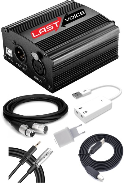 Lastvoice Ph-1000SX +48V Usb Phantom Power Ses Kartı (XLR Kablo 7.1 Kart 3.5 mm Jack Kablo Adaptör) Lastvoice Ph-1000SX +48V Usb Phantom Power Ses Kartı (XLR Kablo 7.1 Kart 3.5 mm Jack Kablo Adaptör)