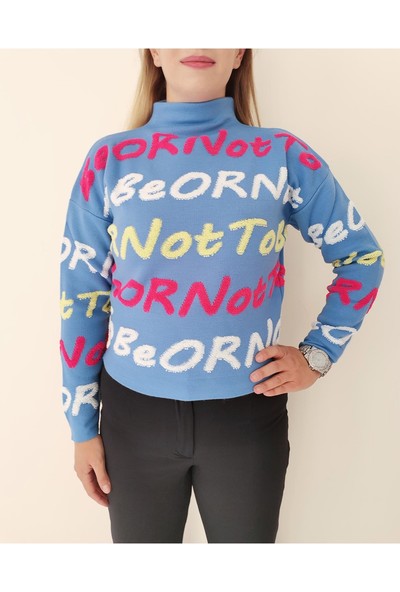 Otik Butik To Be Or Not To Be Yazılı Kısa Kazak