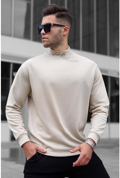 Madmext Bej Erkek Sweatshirt 5329