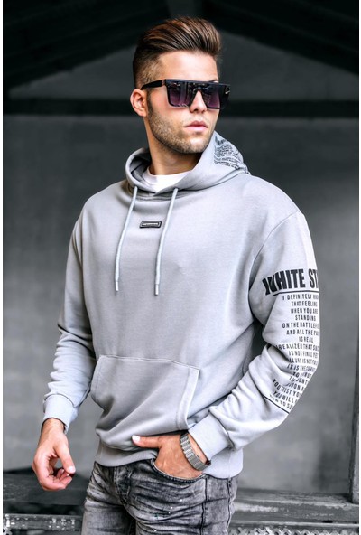 Madmext Boyalı Gri Erkek Sweatshirt 5332
