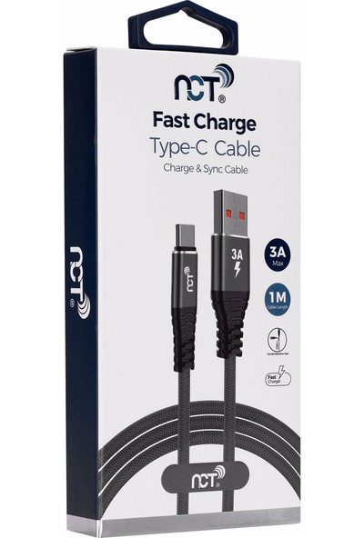 Nct Plus Type-C 3A GriData ve Şarj Kablosu
