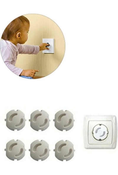 Pratik Mağazam Priz Kapağı, Bebek ve Çocuk Güvenlik Koruma Piriz Kapatıcı 6'lı Priz Kapağı