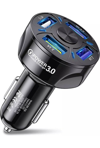 Kamardey 48W 7A Araç Çakmaklık Şarj Aleti 4 USB Çıkışlı Hızlı Şarj Cihazı Qc 3.0
