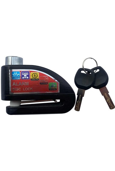 Locks Alarmlı Disk Kilidi Çantalı Siyah 6 mm 110 Db Locks Alarmlı Disk Kilidi Çantalı Siyah 6 mm 110 Db