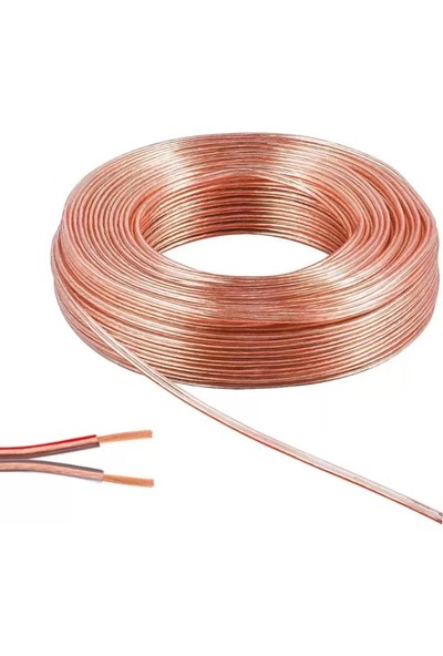 Alkan Kablo 2 x 0.75 mm Bitişik Yassı Kordon Hoparlör Kablosu Tam Bakır H03VH-H Şeffaf 5 Metre Alkan Kablo 2 x 0.75 mm Bitişik Yassı Kordon Hoparlör Kablosu Tam Bakır H03VH-H Şeffaf 5 Metre